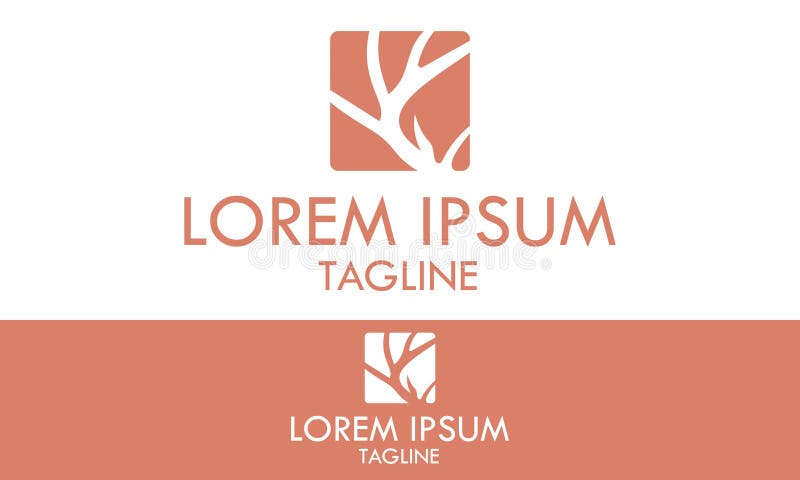 Brown Color Vintage Deer Horn Logo Design Stock Vector - Illustration ...