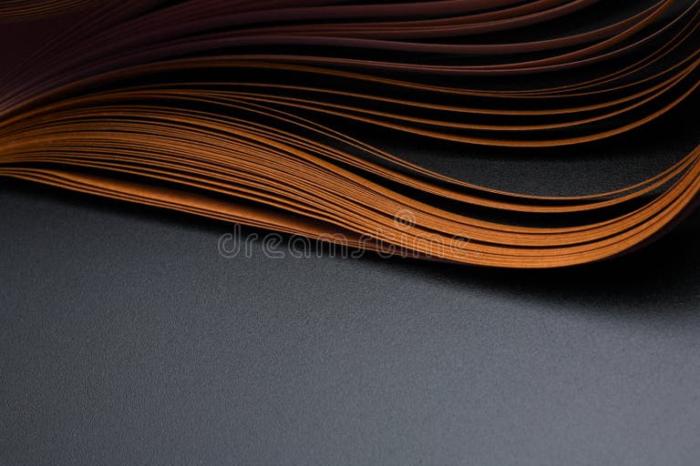 Brown Color Wave Paper on Abstract Texture Black Background Stock Photo ...