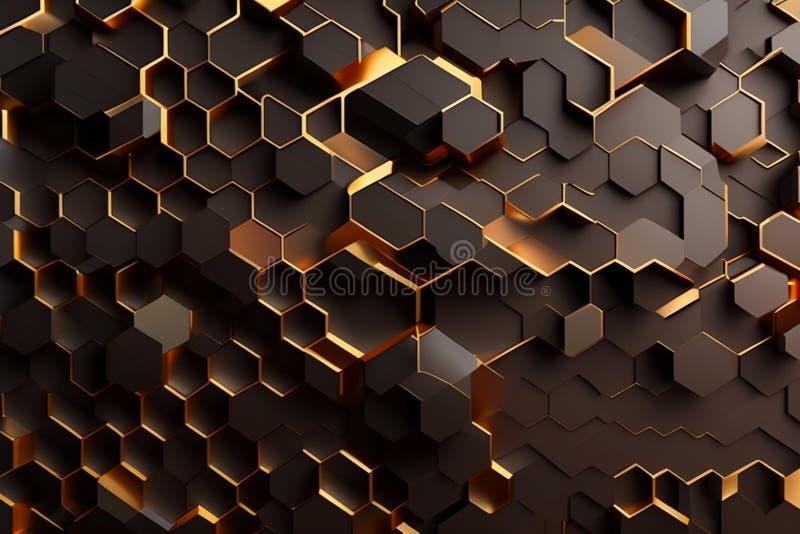 Brown Colored Abstract Template Design. Modern Geometric Hexagonal ...