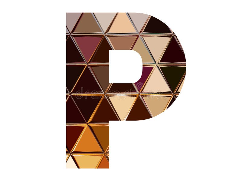 Brown Colored Letter P Logo Icon Stock Illustration - Illustration of ...