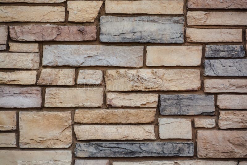 Brown Colored Stone Setting. Cut Stone Wall Texture. Stock Image ...