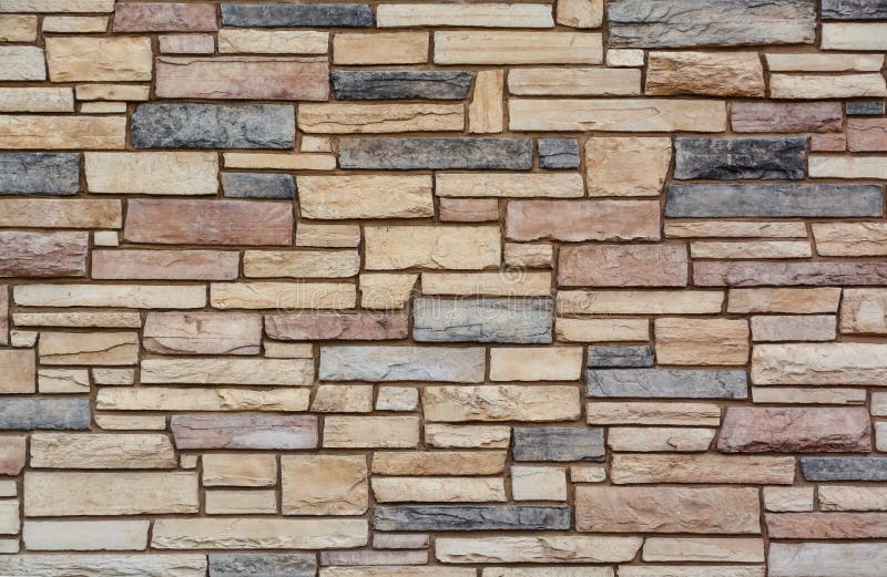 Brown Colored Stone Setting. Cut Stone Wall Texture. Stock Photo ...