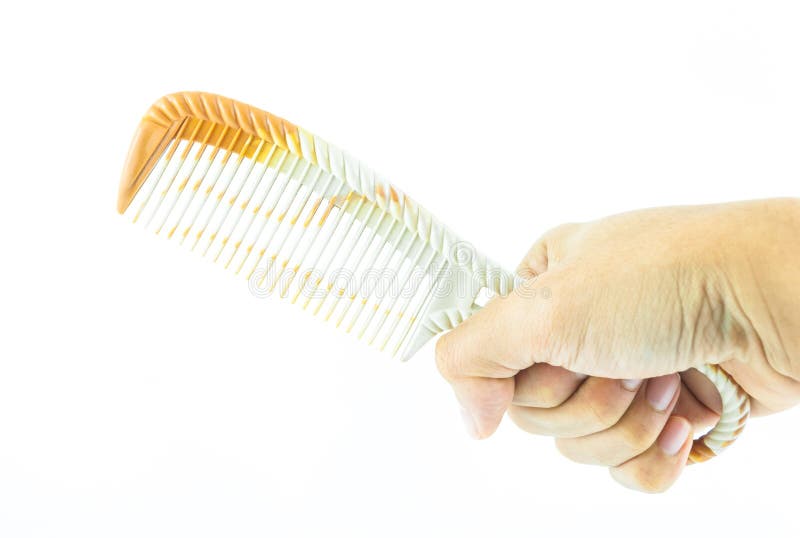 Brown Comb in Hand Isolated Stock Image - Image of beautiful, head ...