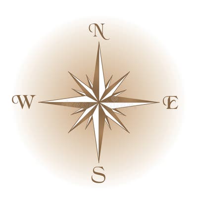 Brown compass stock vector. Illustration of earth, direction - 10855721