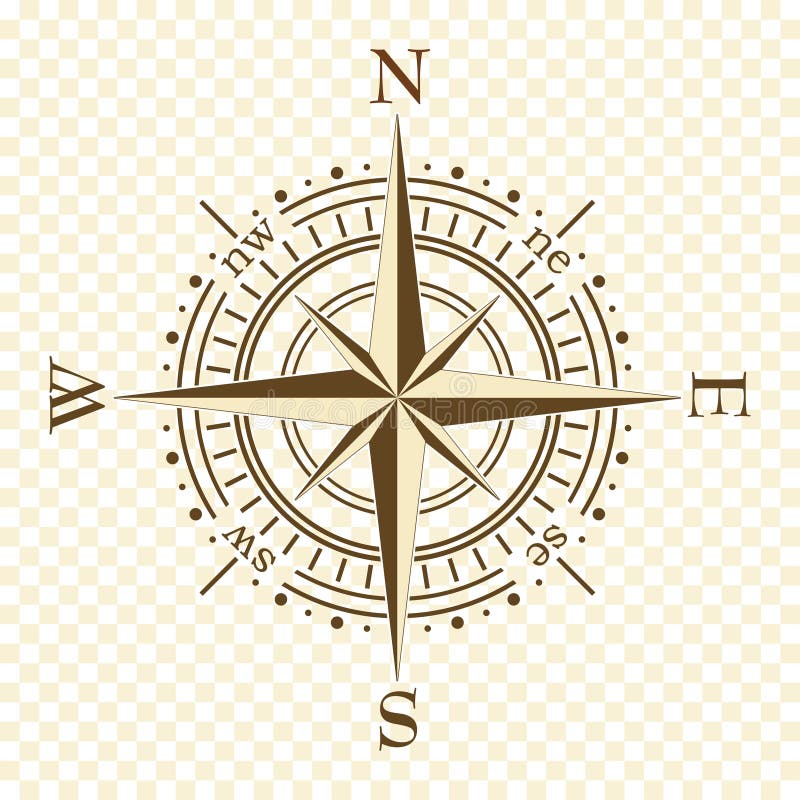 Brown compass rose stock vector. Illustration of east - 10842319
