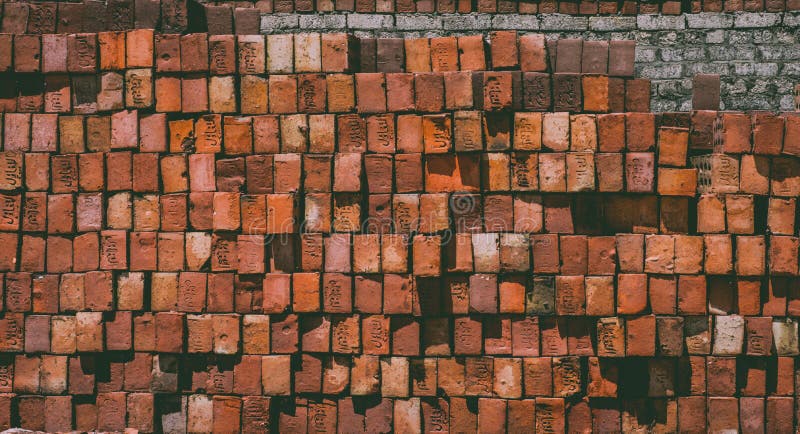 Brown Concrete Bricks stock photo. Image of wall, cubes - 104635788