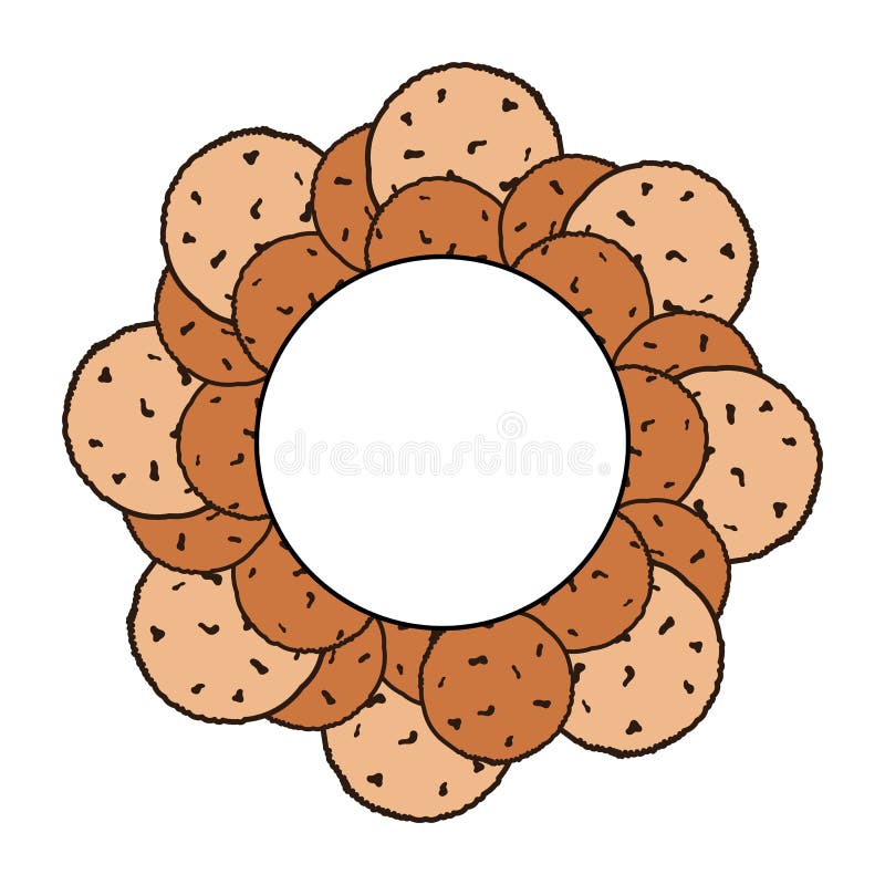 Brown Cookies in the Form of a Frame with Space Stock Vector ...