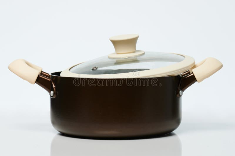 Metal pot for cooking stock image. Image of steamer - 137675179