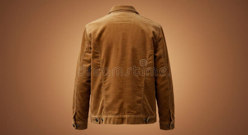 Brown Corduroy Jacket Back View Studio Shot Stock Illustration ...