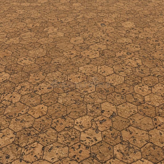 Brown Cork Flooring Features a Pattern of Hexagonal Tiles Arranged in a ...