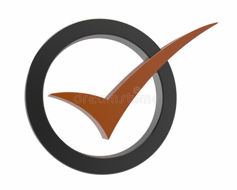 Brown Correct Mark Symbol Collection on White Background Stock ...