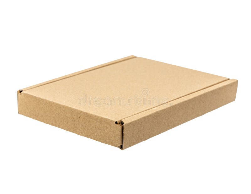 Brown Corrugated Box. Closed Cardboard Box Isolated on a Clean White ...