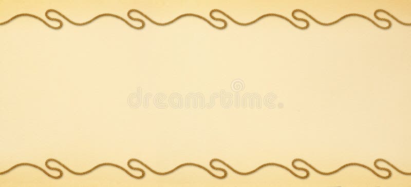 Brown Cotton Waved Ropes for a Frame on Beige Paper Stock Illustration ...