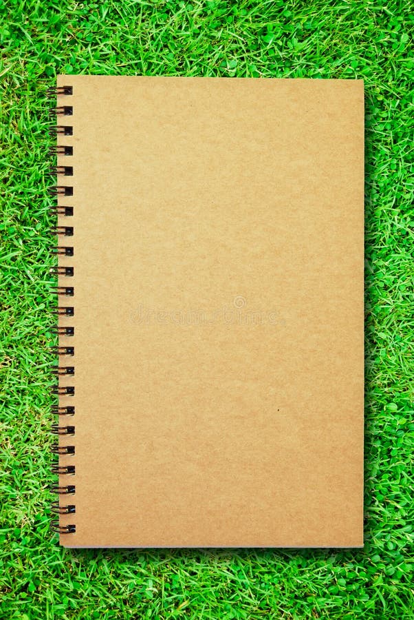 Brown Cover Notebook on Green Grass Field Stock Photo - Image of diary ...