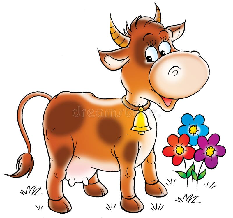 Brown cow stock illustration. Illustration of isolated - 1856454