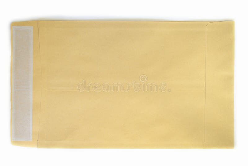 Brown Craft Envelope Isolated on White Background Stock Photo - Image ...