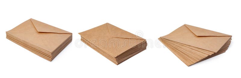 Brown Craft Envelope Isolated on White Background Stock Image - Image ...