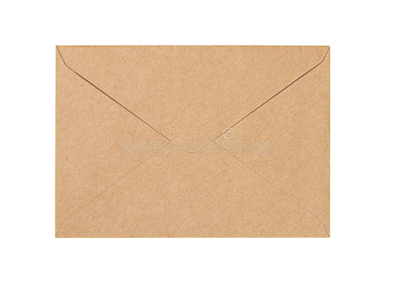 Brown Craft Envelope Isolated on White Stock Photo - Image of send ...
