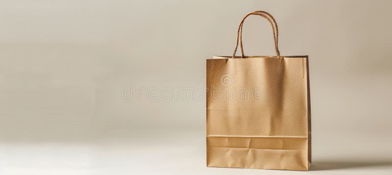 Brown Craft Paper Bag on White Backdrop in Soft Natural Light ...