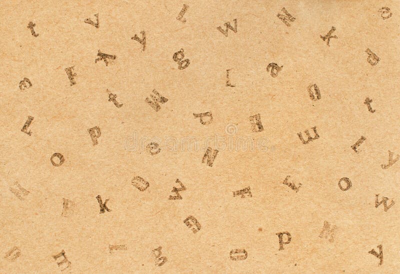 Brown Craft Paper with Stamped Letters Stock Photo - Image of full ...