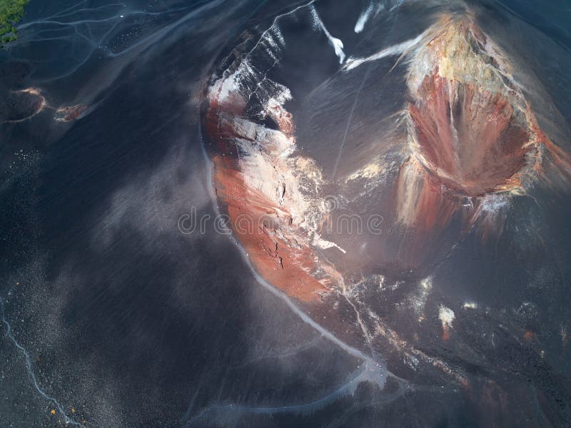 Brown Crater of Active Volcano Stock Image - Image of mount, hill: 97647005