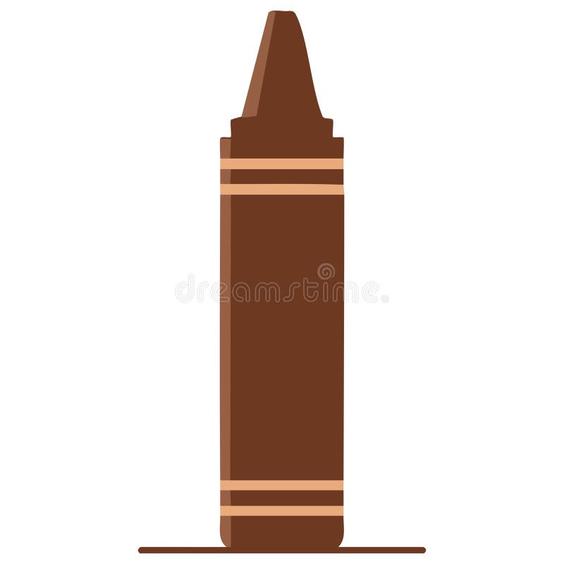 A Brown Crayon Standing Upright with a Pointed Tip for Coloring and ...
