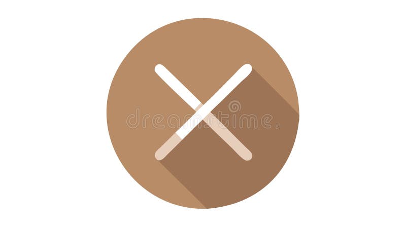 Brown Cross Mark Flat Icon, Negative or Incorrect Vector, Vector Design ...