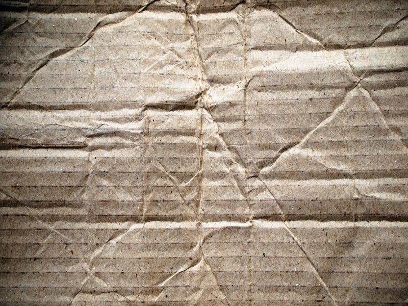 Brown crumpled Cardboard stock image. Image of textured - 16104651