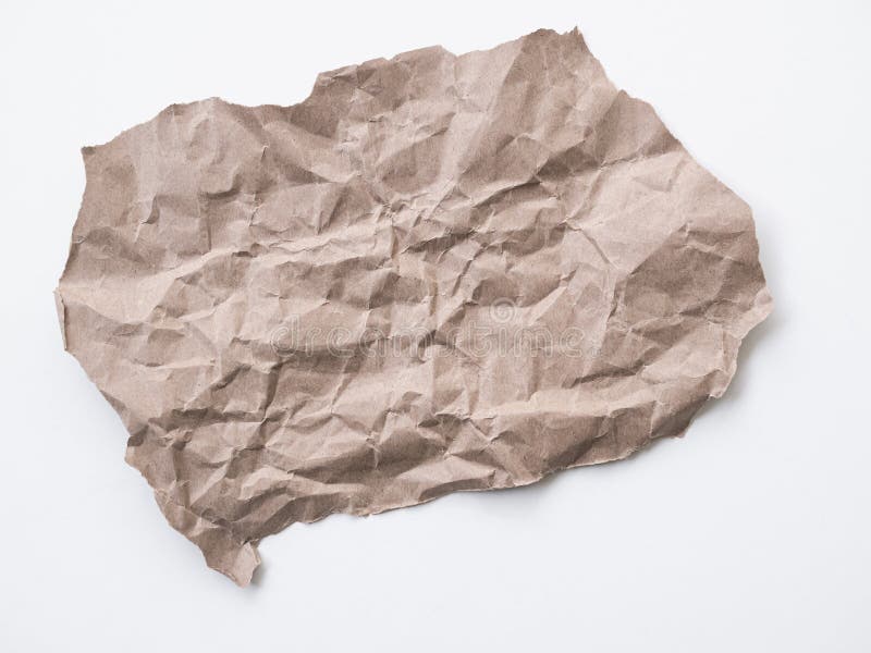 Brown Crumpled Paper Message on White Background Pattern Texture Letter ...