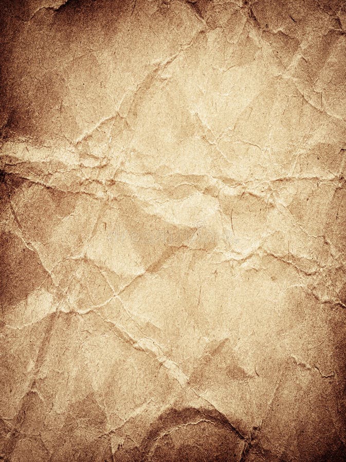 Brown Crumpled Paper Texture Stock Image - Image of texture, vintage ...