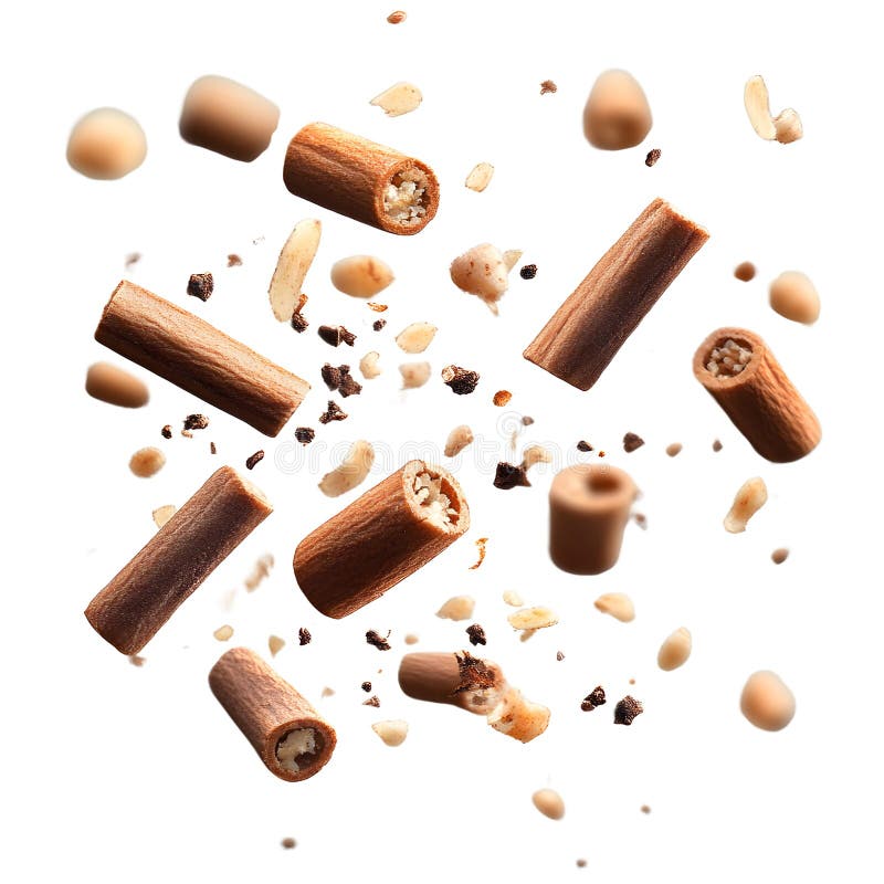 Brown Crunchy Snacks Falling Isolated Stock Illustration - Illustration ...