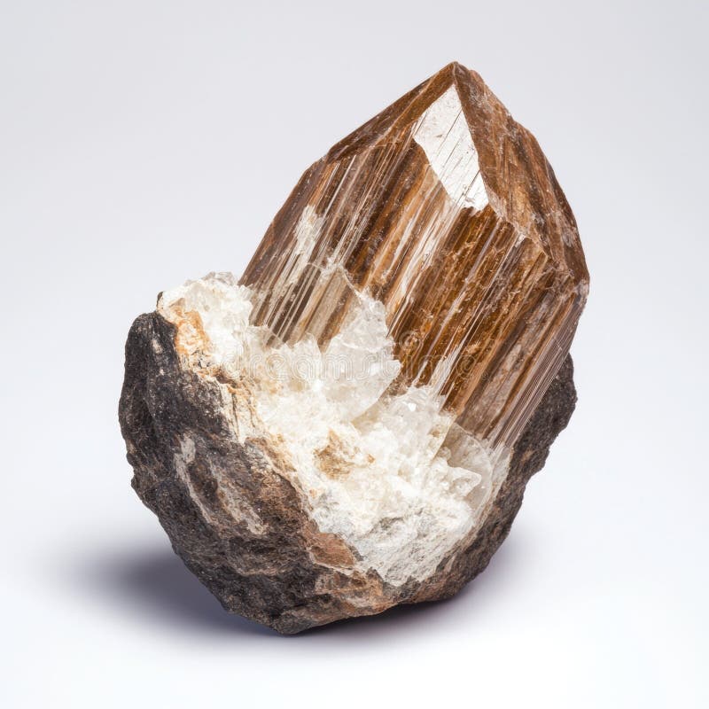 Brown Crystal Cluster on Dark Rock Stock Illustration - Illustration of ...