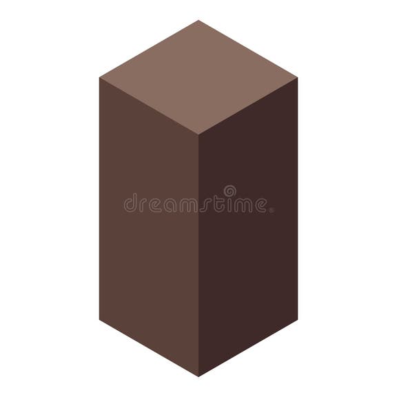 Brown Cube Standing on Its Base Isometric Object Stock Illustration ...