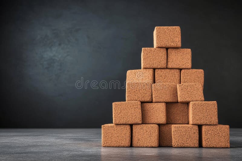Brown Cubes Pyramid Structure Growth Stability Construction Foundation ...