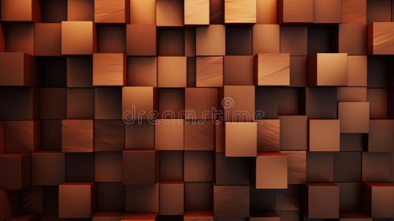 Brown Cubes Wall Background Stock Illustration - Illustration of ...