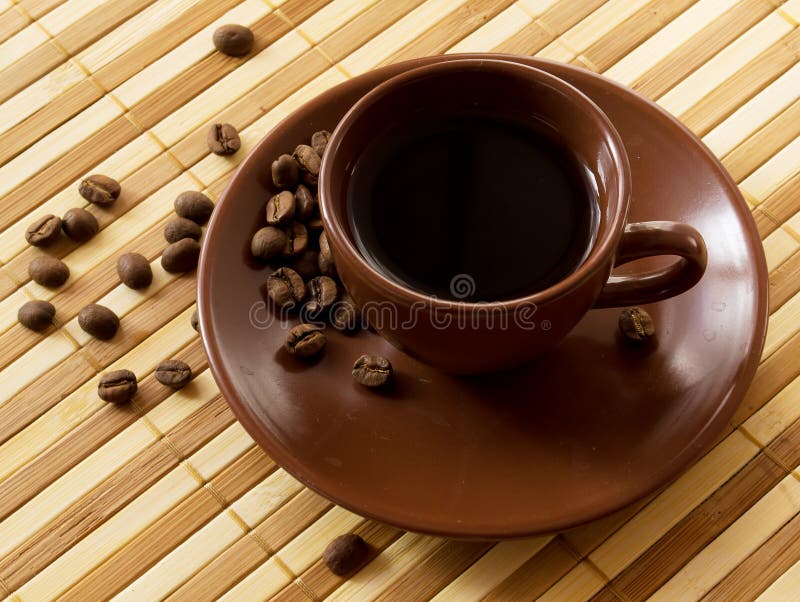Brown cup of coffee stock image. Image of aroma, dishes - 24254697