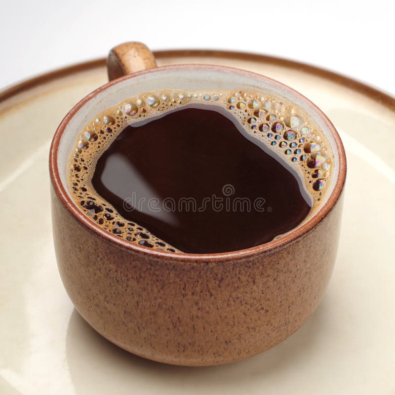 Brown cup of coffee stock image. Image of bowl, white - 30889439