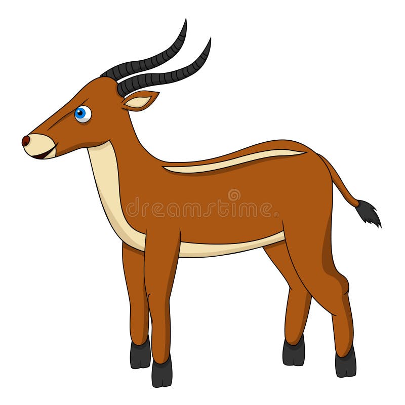 Brown Cute Antelope with Smile Stock Vector - Illustration of horn ...