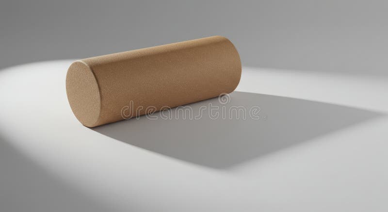 Brown Cylinder Lying on Surface with Shadow Casting Downwards Studio ...