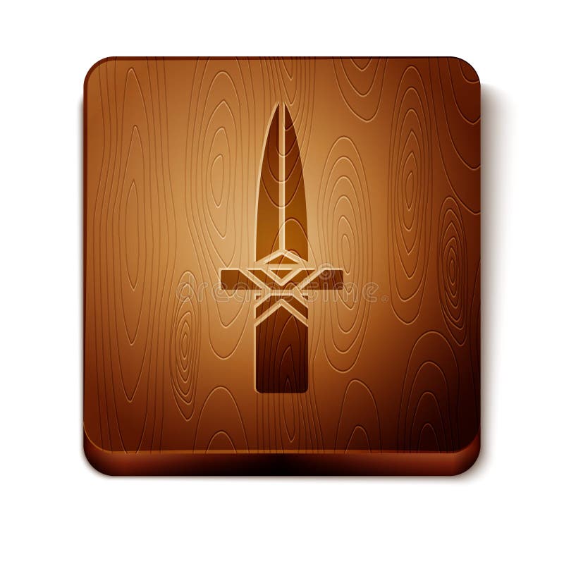 Brown Dagger Icon Isolated on White Background. Knife Icon. Sword with ...