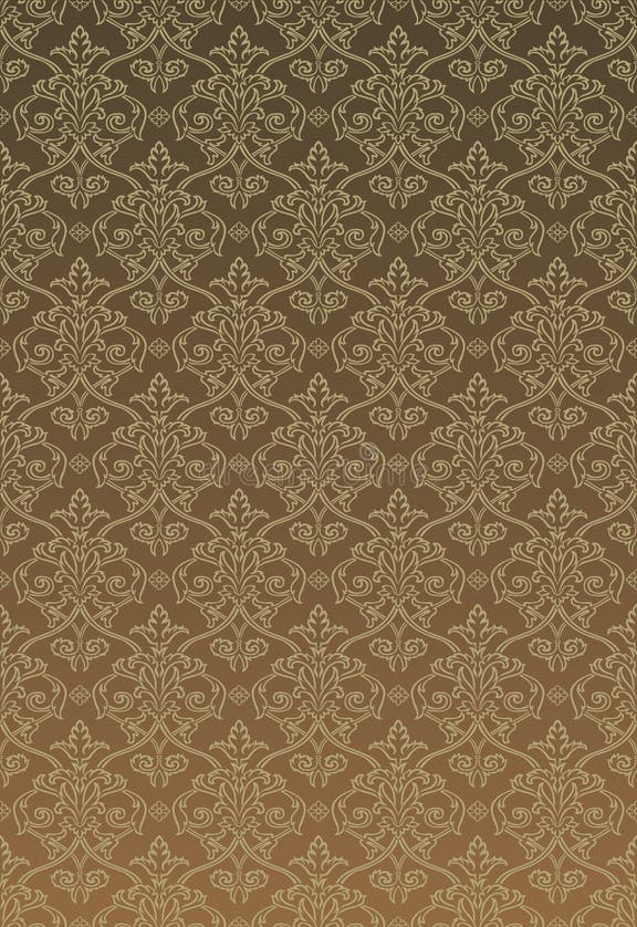 Brown Damask Style Wallpaper Stock Vector - Illustration of curve ...