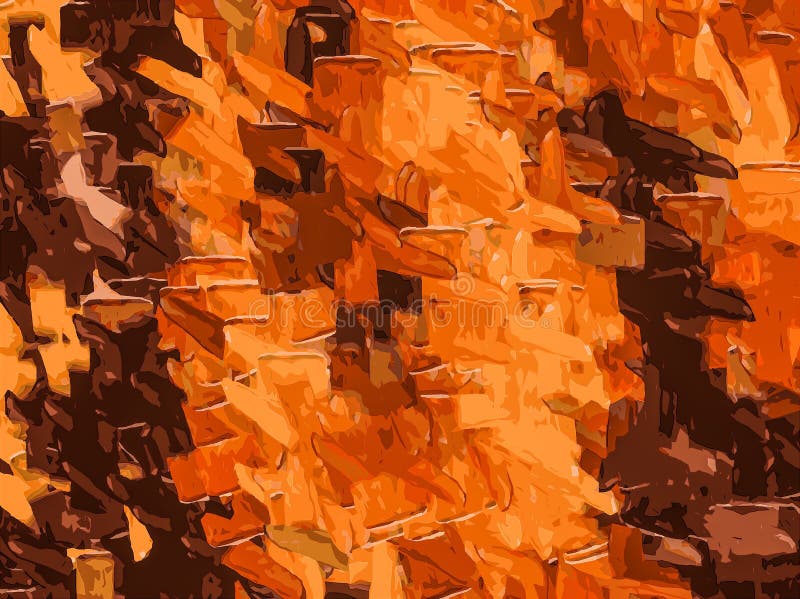 Brown and Dark Brown Drawing and Painting Abstract Stock Illustration ...