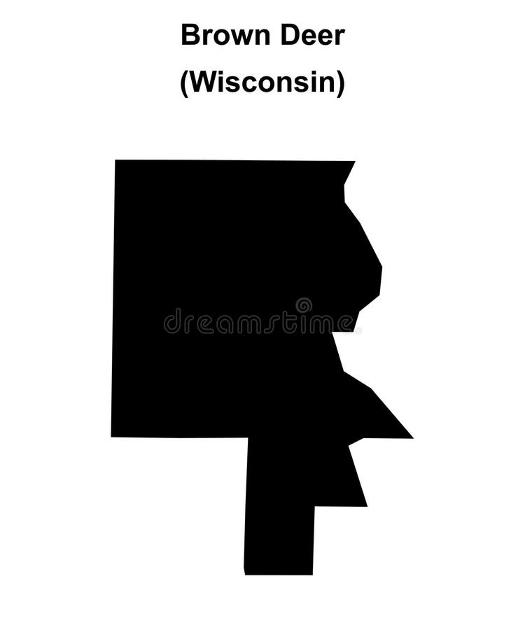 Brown Deer outline map stock vector. Illustration of region - 357624000