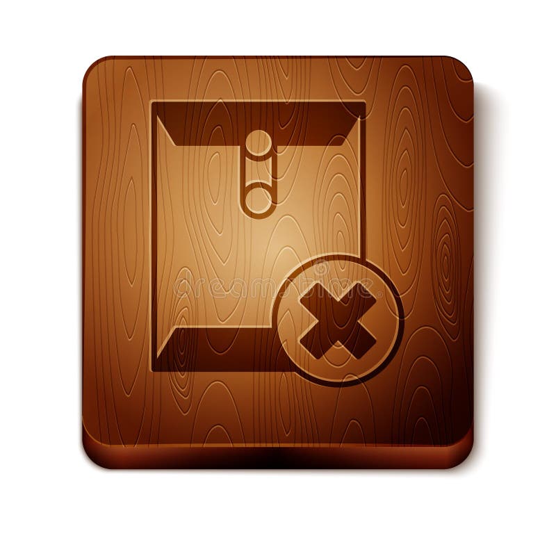 Brown Delete Envelope Icon Isolated on White Background. Delete or ...