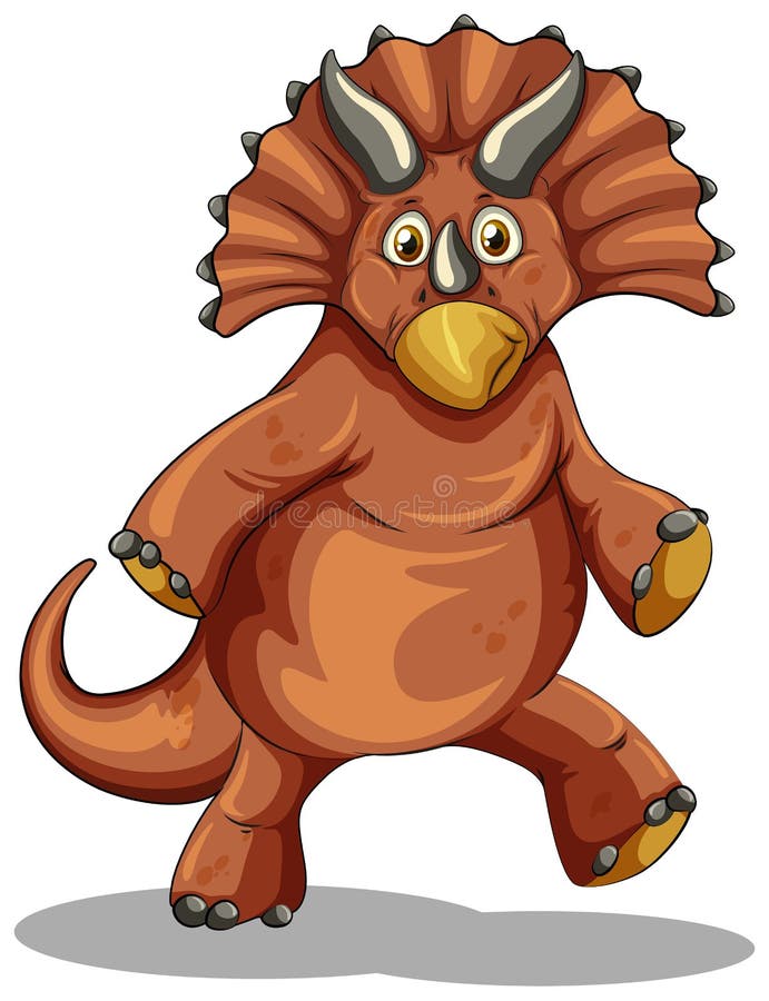 Brown Dinosaur Funny Cartoon Art Watercolor Painting Illustration ...