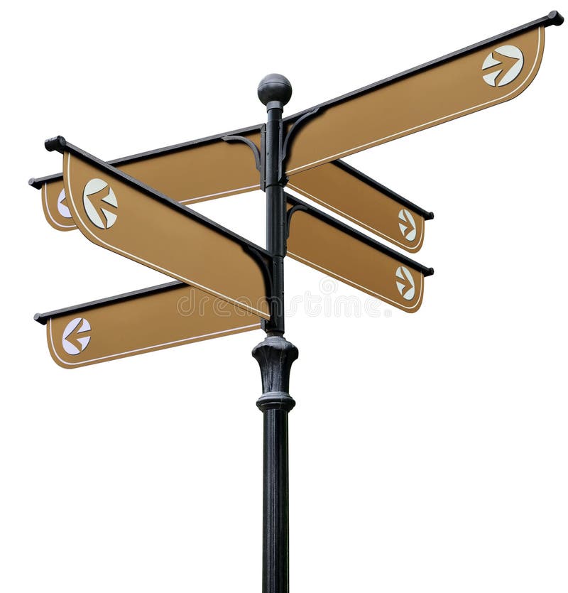 Brown direction sign stock image. Image of advice, route - 28411435