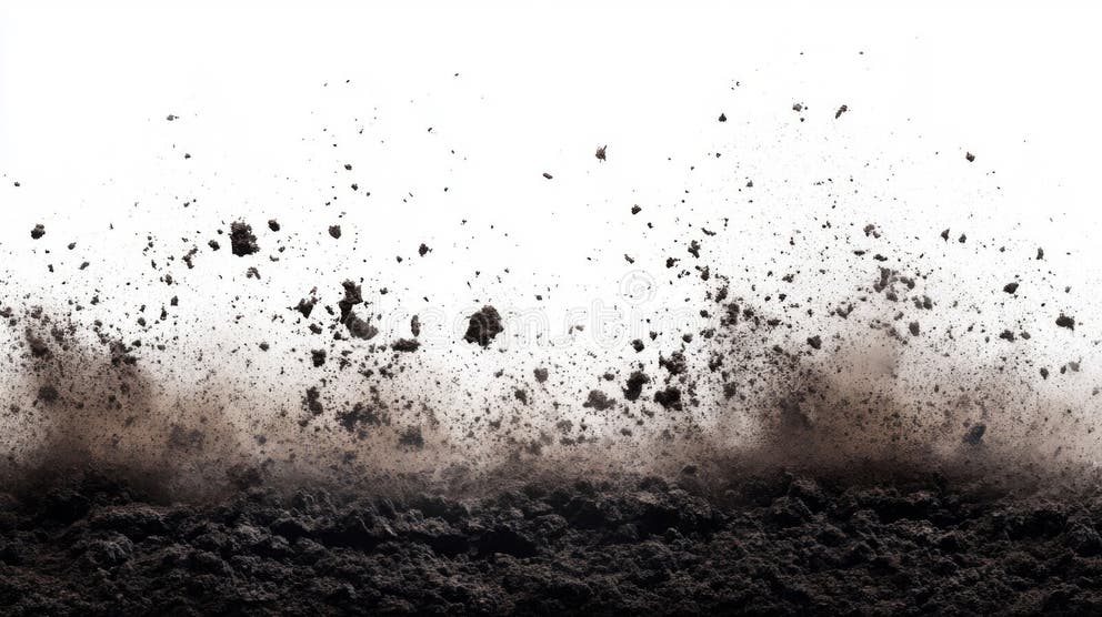 Brown Dirt and Dust Explosion on White Background Stock Illustration ...