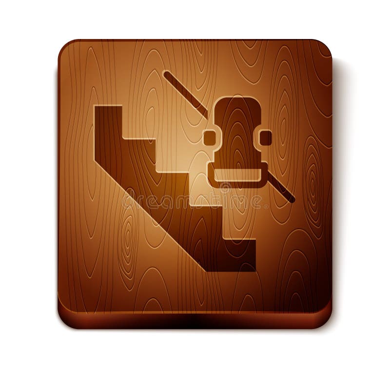 Brown Disabled Access Elevator Lift Escalator Icon Isolated on White ...