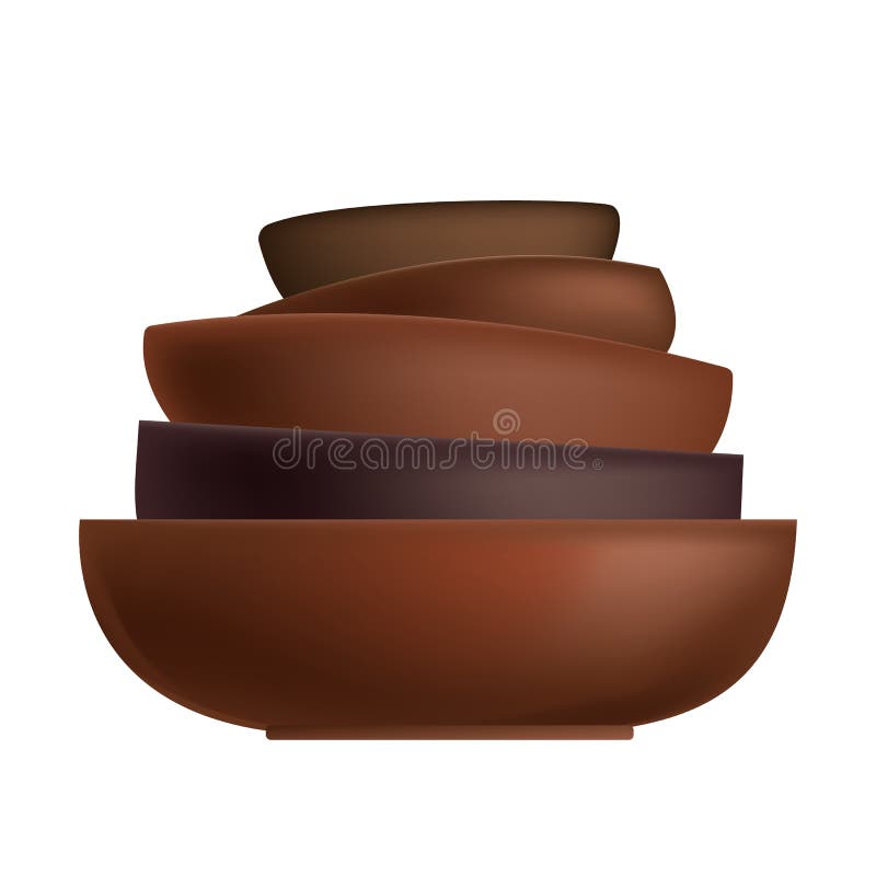 Dishes. a Deep Bowl for Salad with a Floral Ornament Stock Vector ...