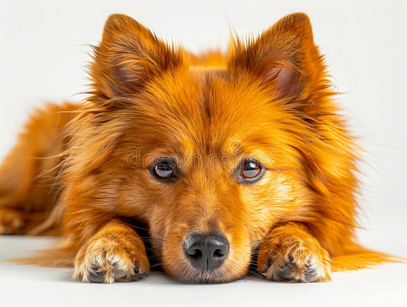 A Brown Dog with Long Hair Laying Down Stock Photo - Image of breed ...